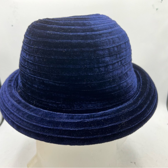 Accessories | Hat Velour Velvet Bucket Cloche Hat Sz M Royal Blue ...